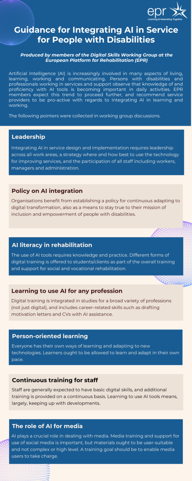 Guidance for Integrating AI in Service for People with Disabilities | EPR